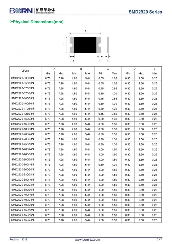 BORN SMD2920 datasheet page 5