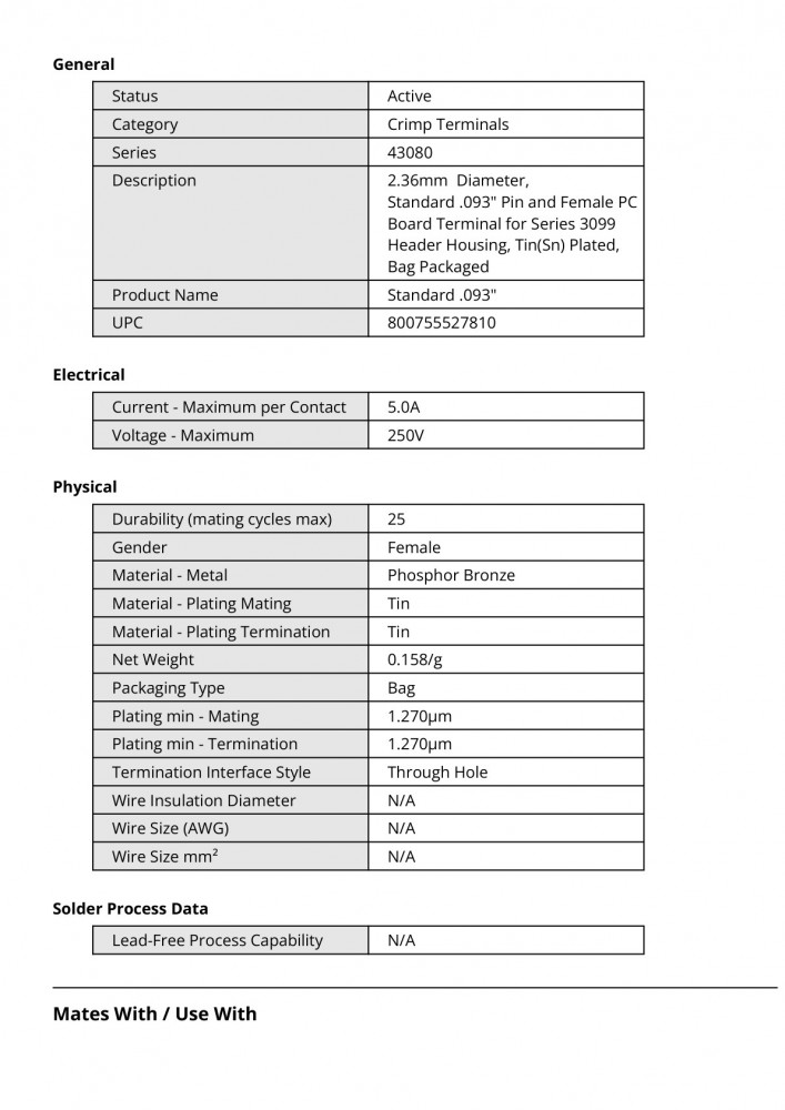 MOLEX 430800001 document image, page 2