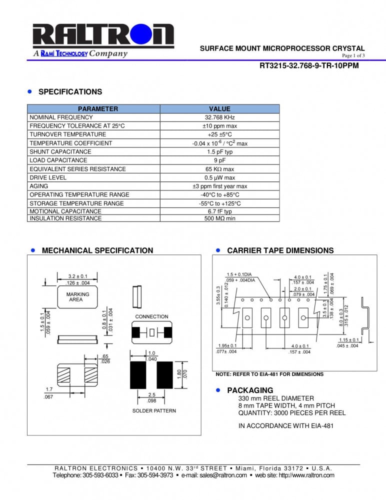 RT3215 technical document page 1