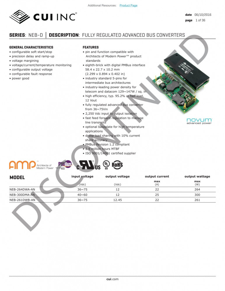 NEB-D datasheet page 1
