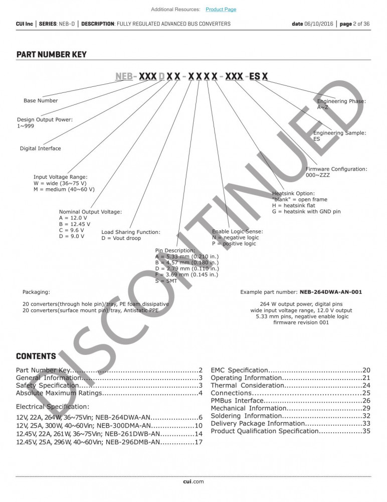 NEB-D datasheet page 2