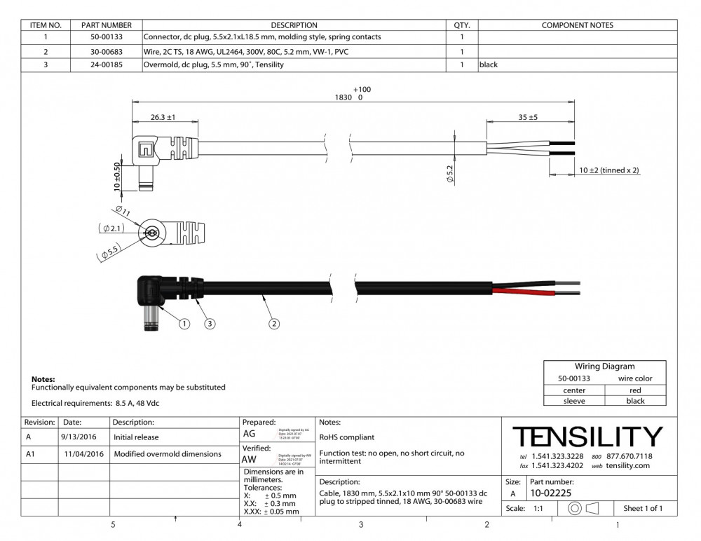 Tensility International 10-02225 product drawing