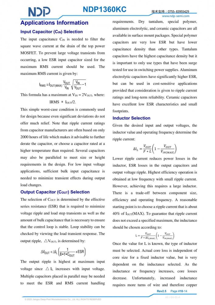 NDP1360KC datasheet page 10