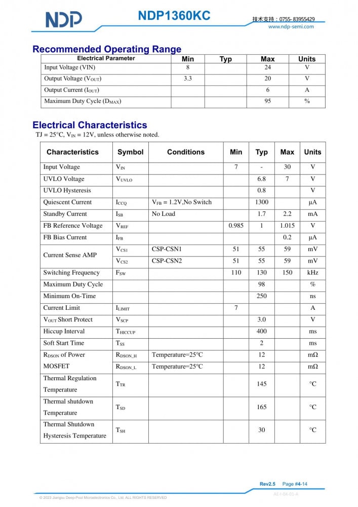 NDP1360KC datasheet page 4