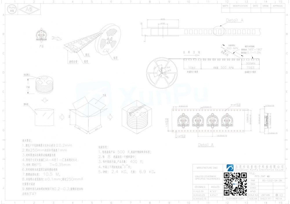 BS-1202-SA-3B packaging drawing page 2
