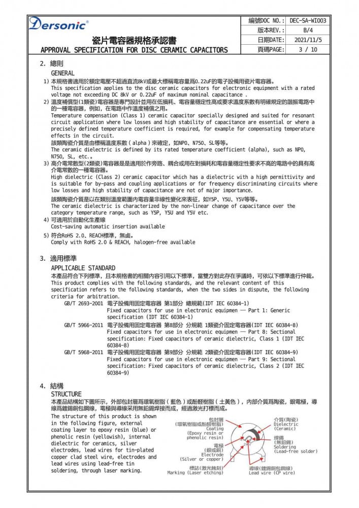 Dersonic approval specification page 4