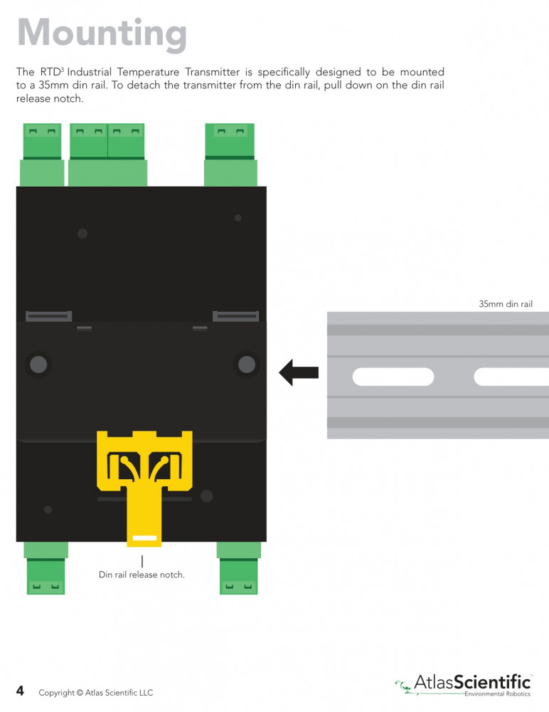 RTD³ industrial temperature transmitter documentation, page 4