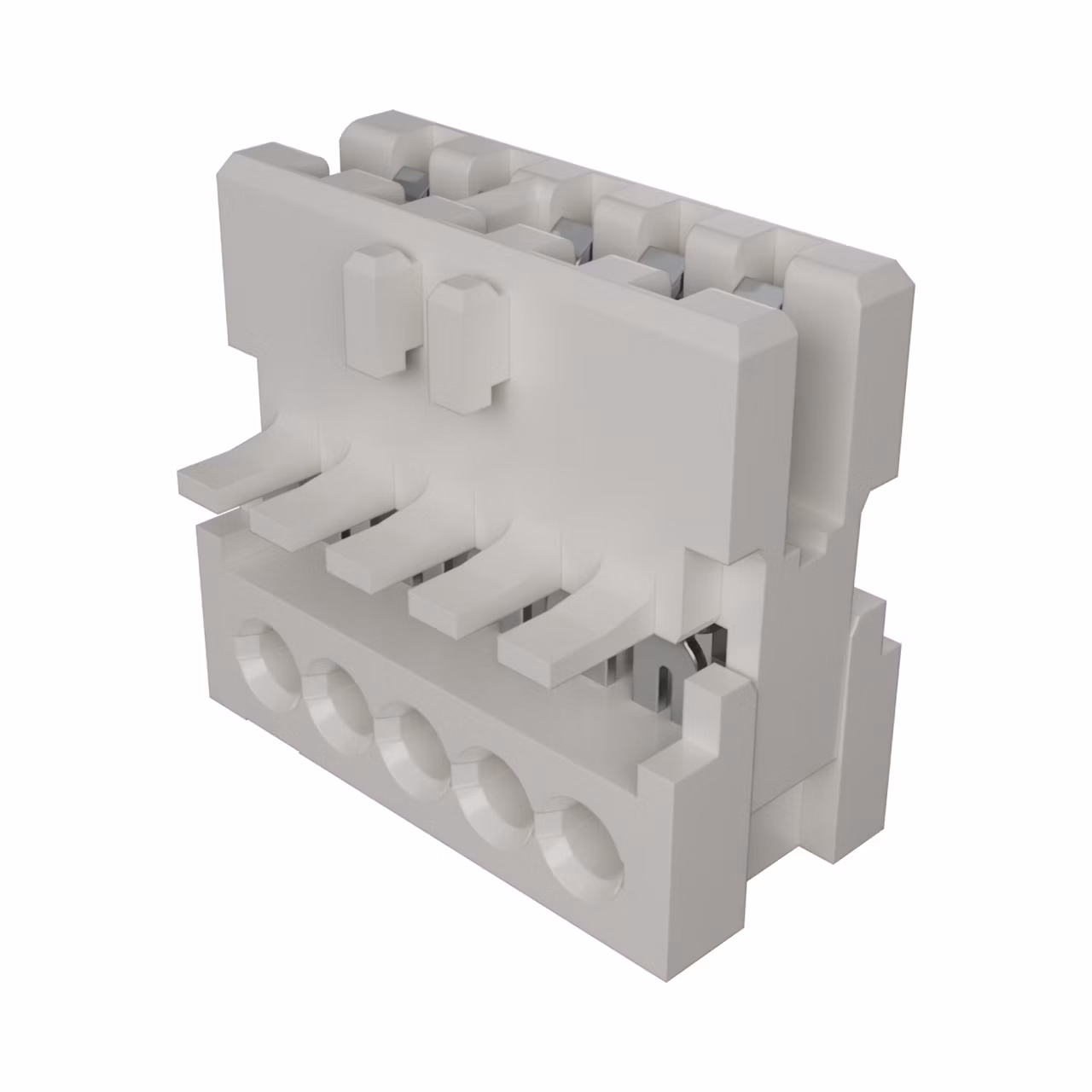 Appli-Mate RAST 2.5 IDT Housing, 2.50mm Pitch, Direct/Indirect, Female, 5 Circuits, Position Keys A, B, E, and F Removed, Polarizing Rib Between Circuits 2 and 3 for sale