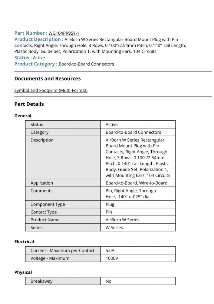 WG104PR9SY-1 technical document image 1