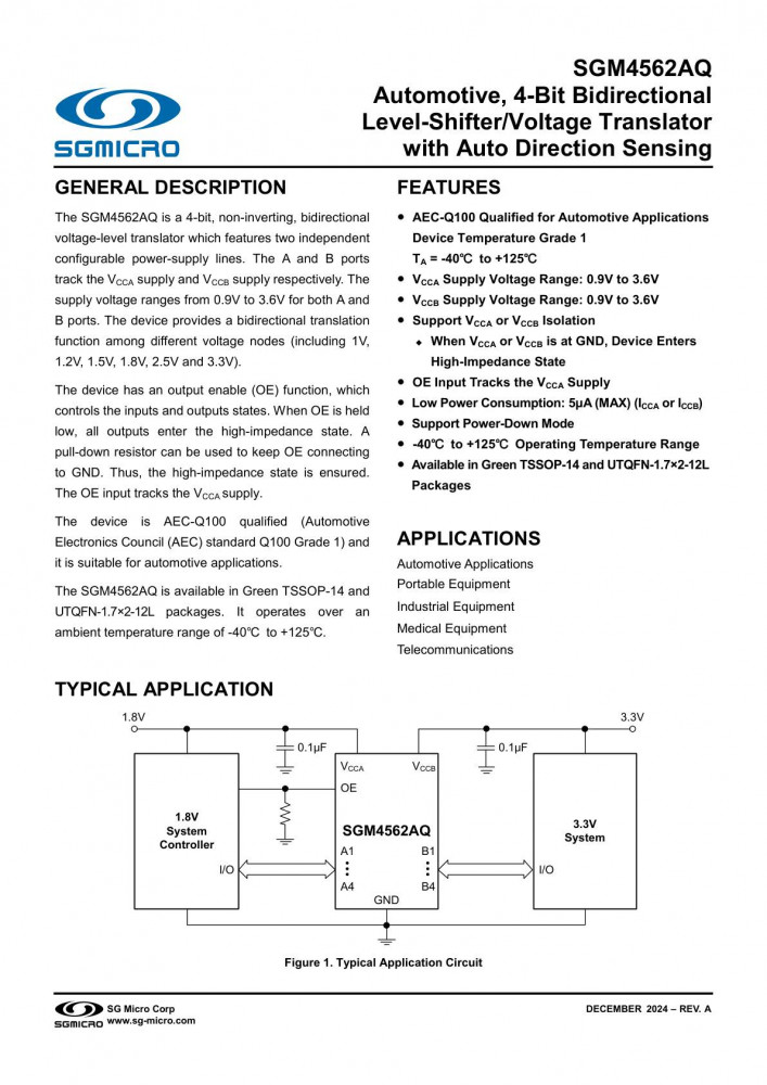 SGM4562AQ document page 1