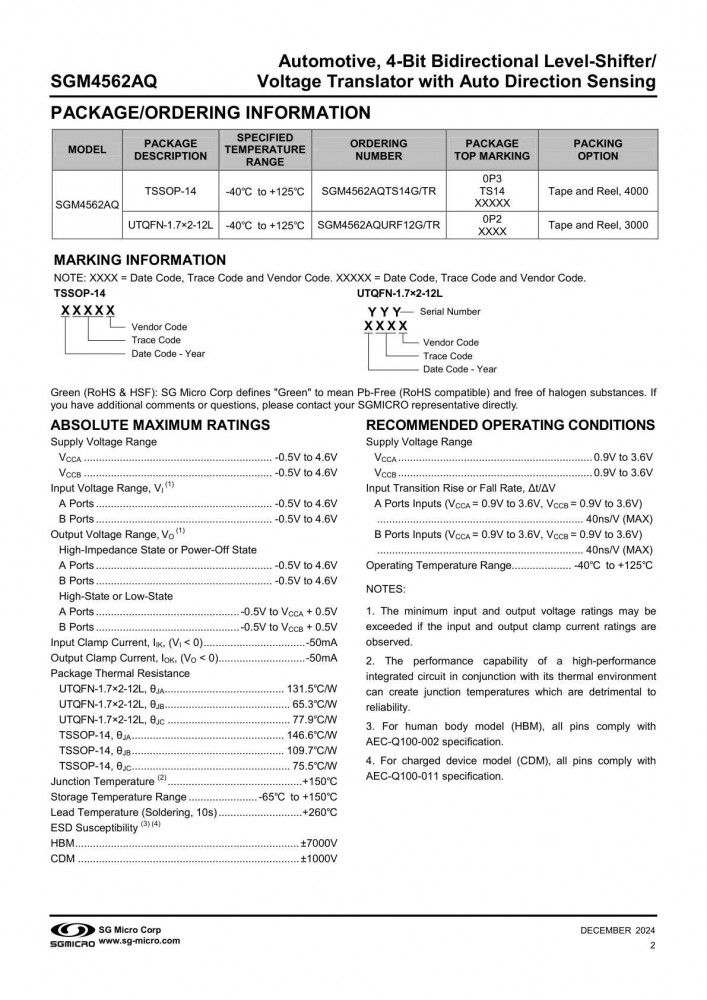 SGM4562AQ document page 2