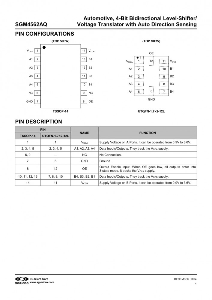 SGM4562AQ document page 4