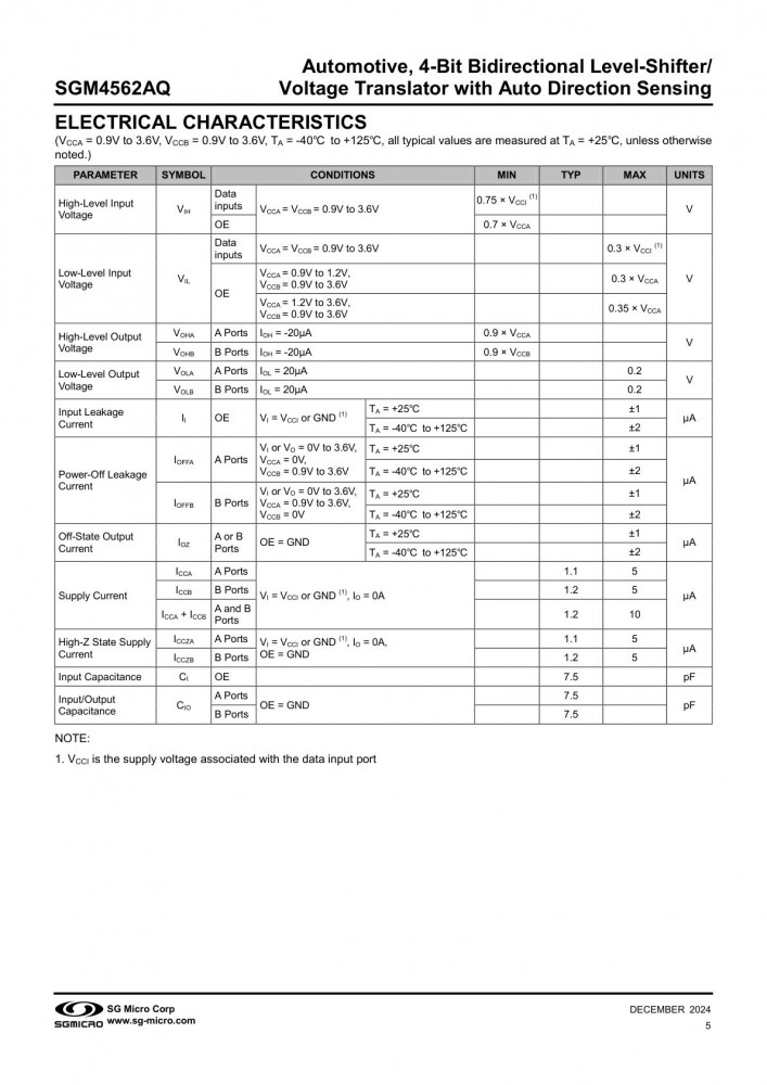 SGM4562AQ document page 5