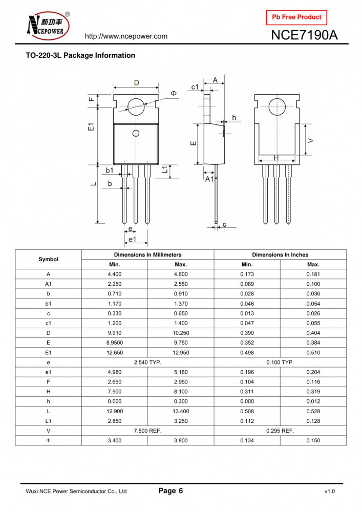 NCE7190A datasheet page 6