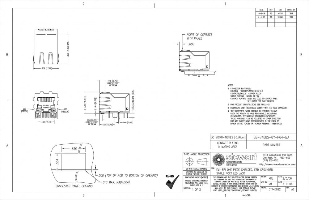 SS-7488S-GY-PG4-BA technical drawing page 1
