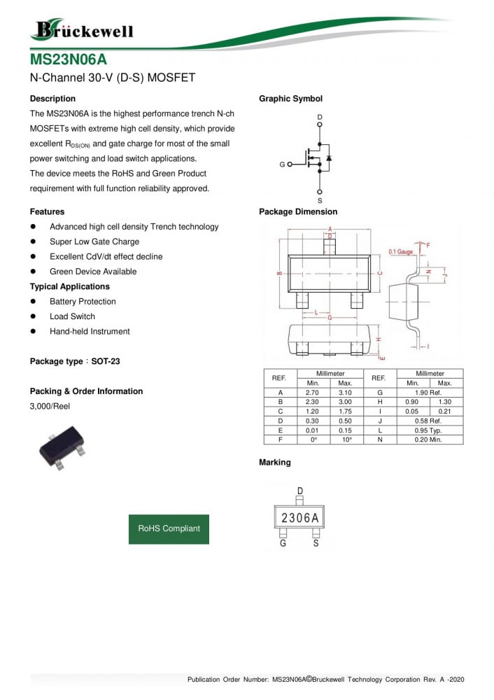 MS23N06A datasheet page 1