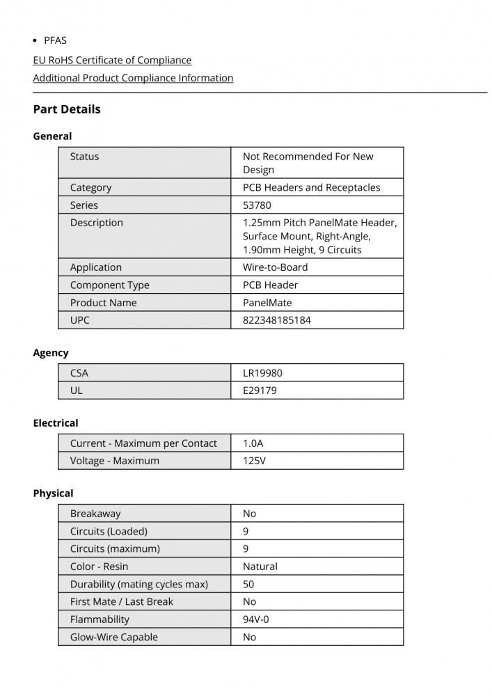 Molex 537800970 technical document, page 2