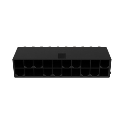 Mini-Fit Jr. Header, Dual Row, Right-Angle, with Snap-in Plastic Peg PCB Lock, 20 Circuits, UL 94V-0, Select Gold (Au) Plating, Black, Tray for sale
