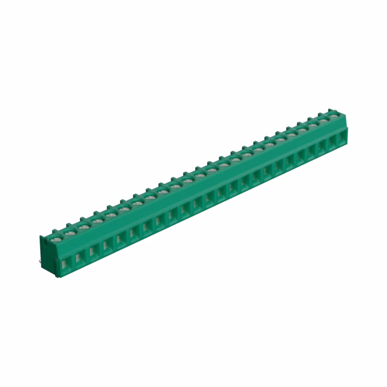 5.00mm Pitch Eurostyle Horizontal Fixed Mount PCB Terminal Block, Green Housing, 24 Circuits for sale