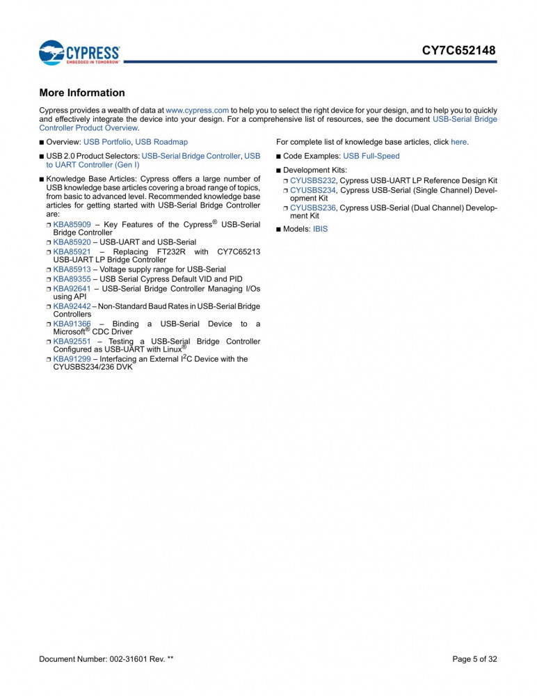 CY7C652148 datasheet page 6