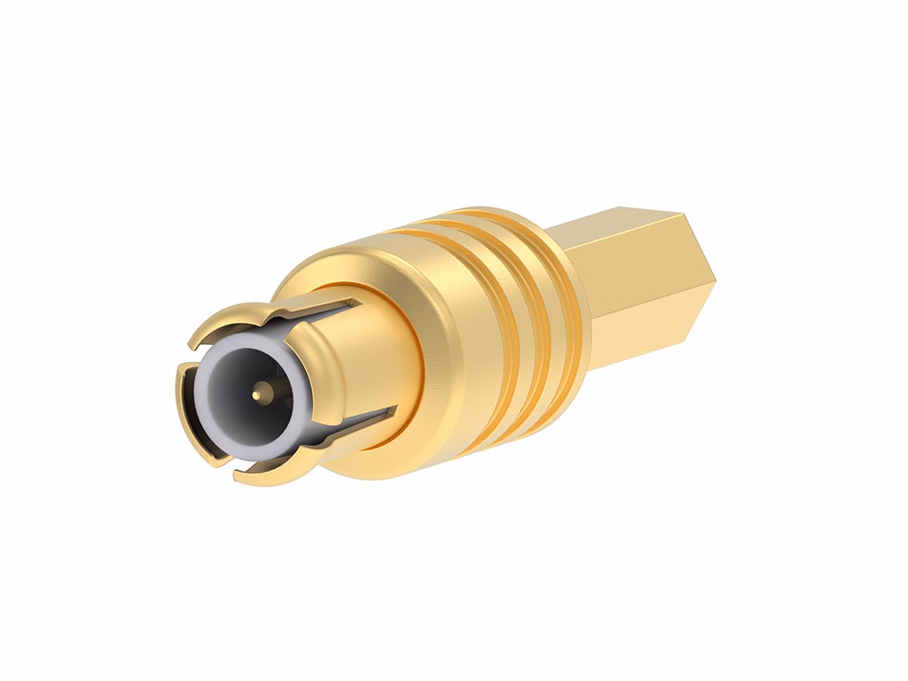 MCX Plug, Straight, Crimp, RG-174, RG-188 and RG-316 Cable, Brass Body, Gold (Au) Plated, 50 Ohms