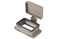 Heavy-Duty Standard (STD) Double Lever Bulkhead Mount Housing, Die-cast Aluminum, with 4 Pegs, with Cover, with Gasket, Size 32A «66x40», Grey for sale