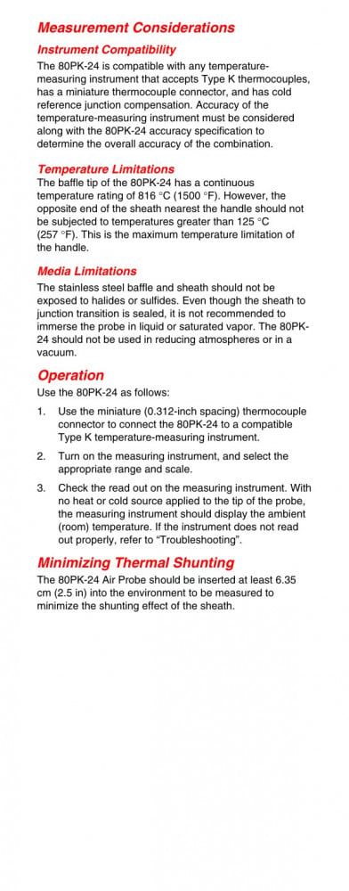 FLUKE 80PK-24 instruction sheet page 3