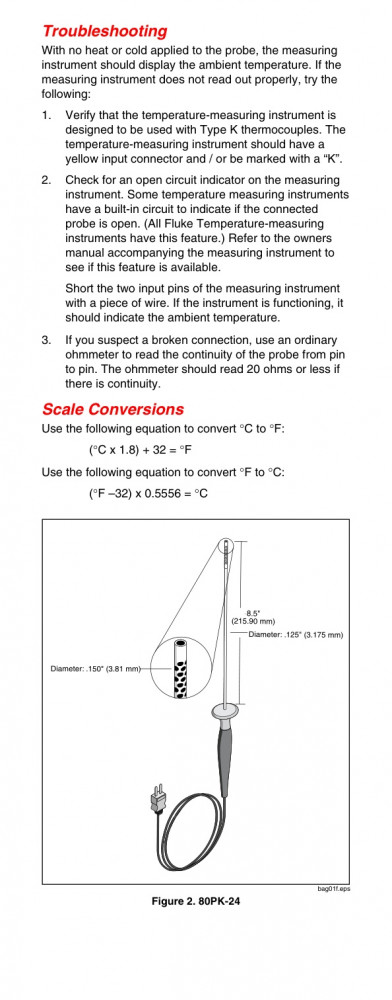 FLUKE 80PK-24 instruction sheet page 4
