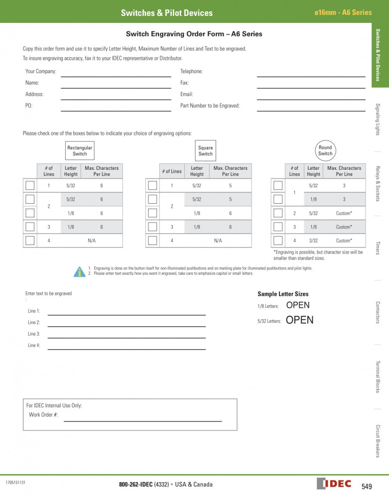 IDEC A6 catalog page 9