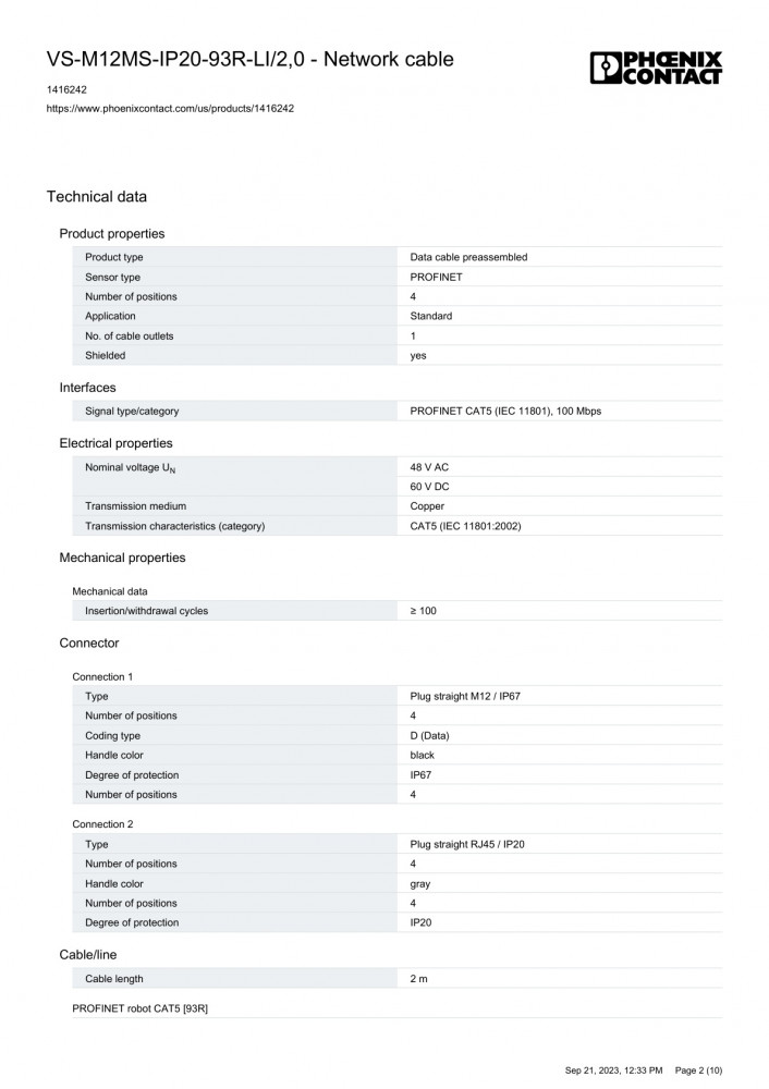 Phoenix Contact 1416242 documentation page 2