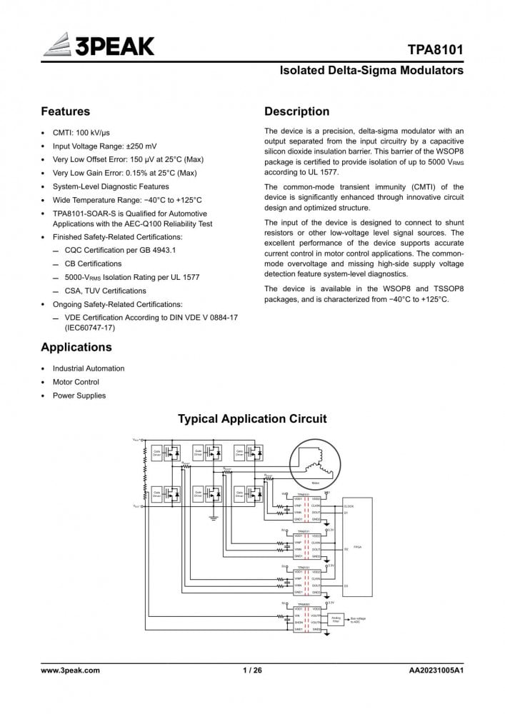 TPA8101 datasheet page 1