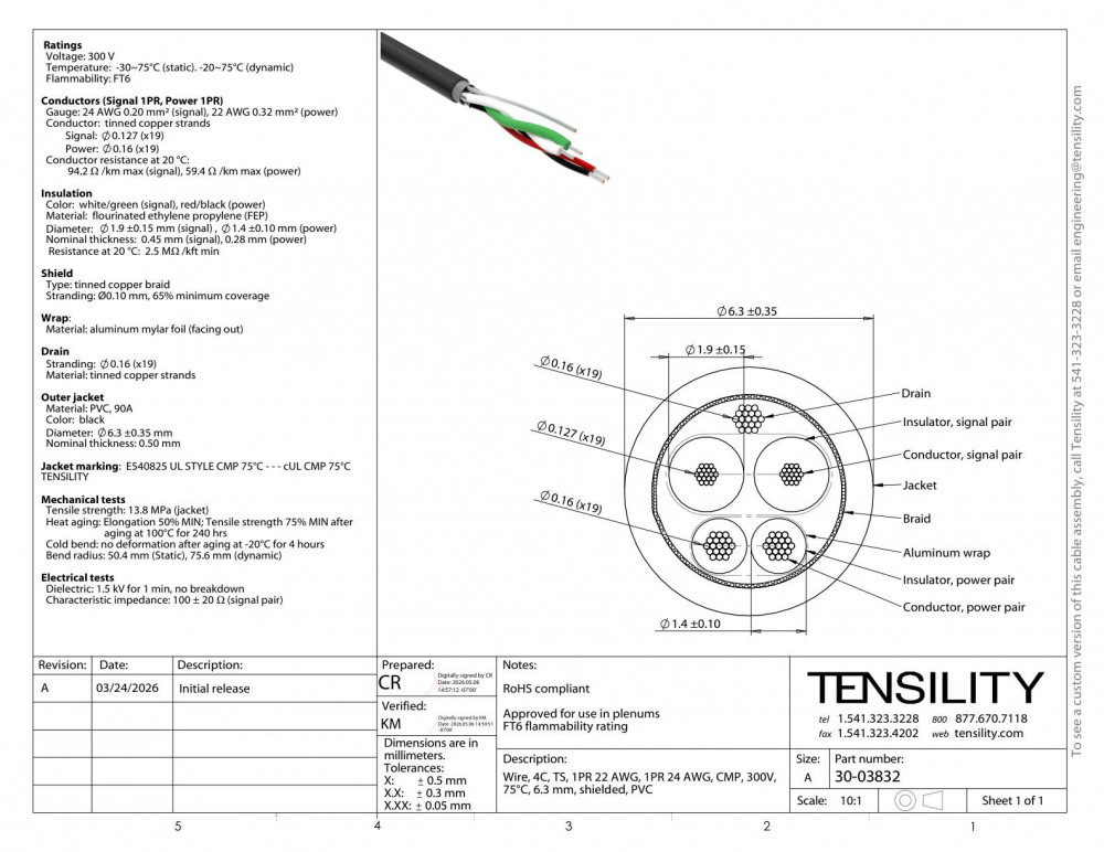Tensility International 30-03832 product drawing