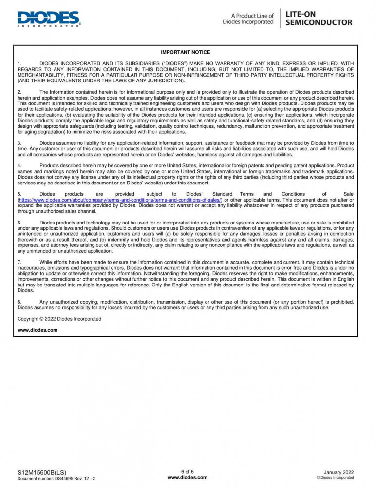 S12M15600B datasheet page 6