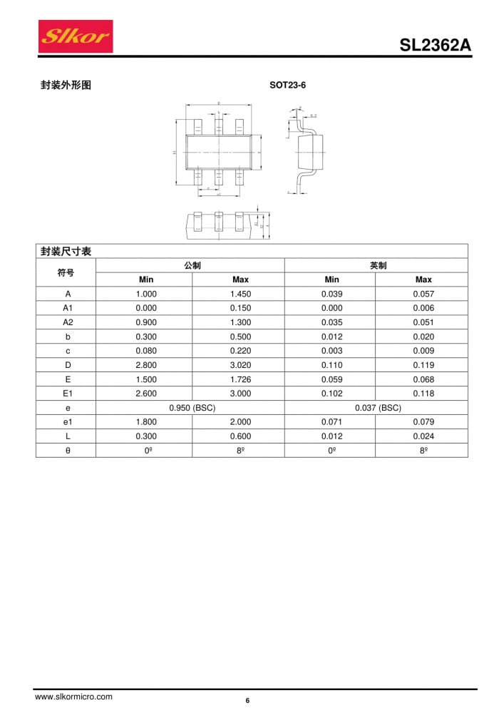 SL2362A datasheet page 6