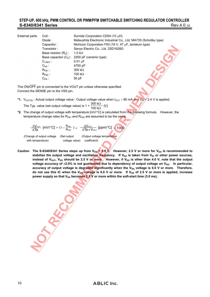 ABLIC S-8340/8341 datasheet page 10