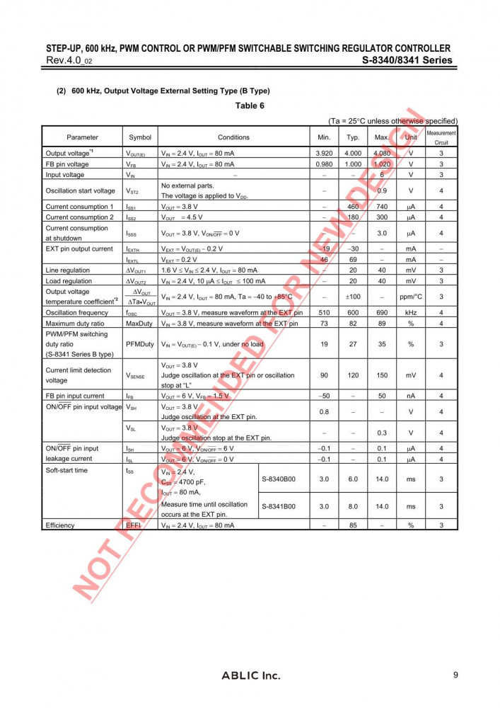 ABLIC S-8340/8341 datasheet page 9