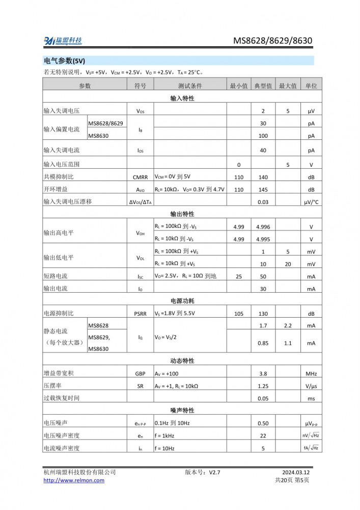MS8629M datasheet page 5