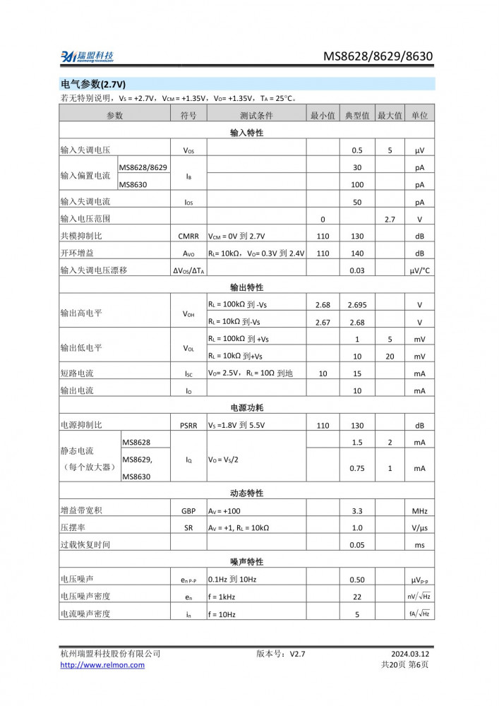 MS8629M datasheet page 6