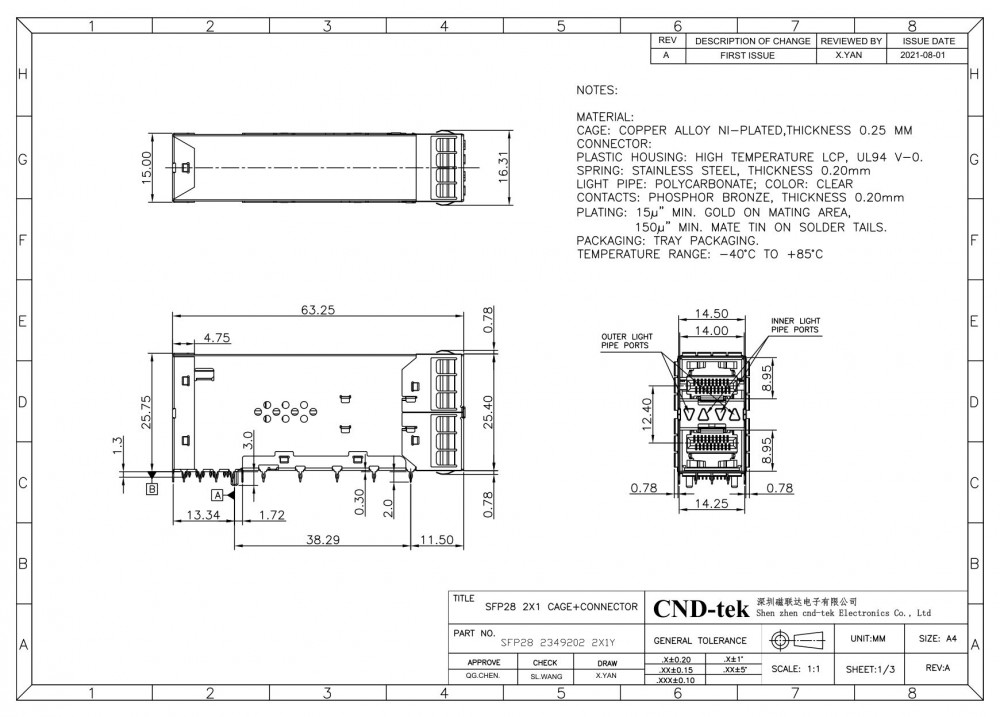 CND-tek SFP28 2349202 2X1Y drawing page 1