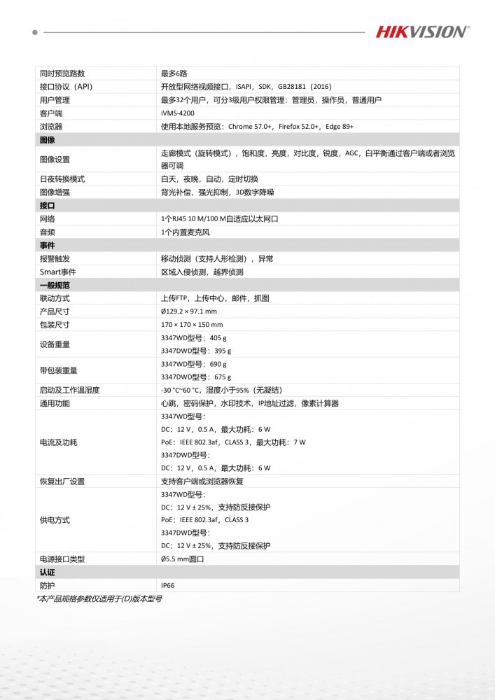DS-2CD3347DWDV3-L datasheet page 3