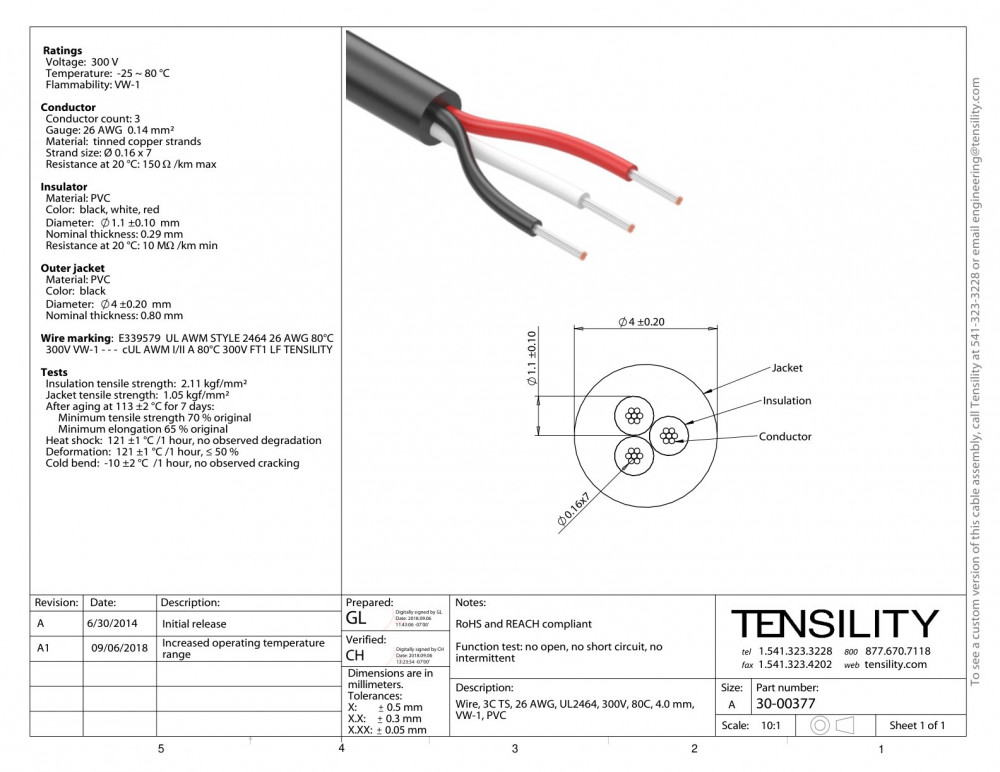 Tensility International 30-00377 product drawing