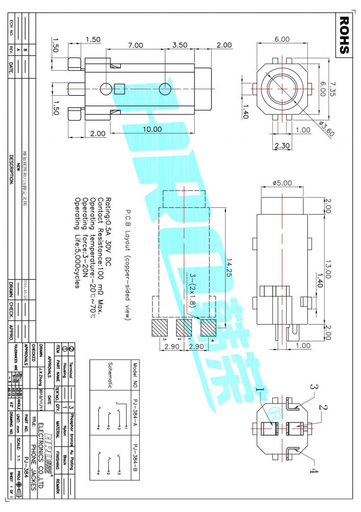 PJ-384 technical drawing preview