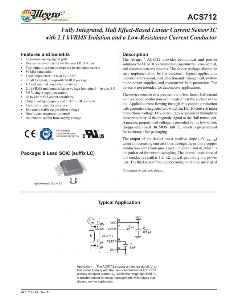 ACS712 datasheet page 1