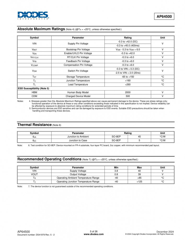 AP64500SP-13 datasheet page 5