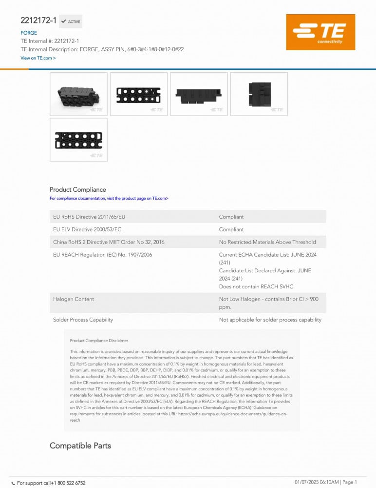 TE Connectivity FORGE documentation page 1