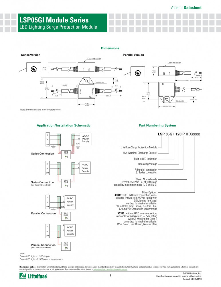 LSP05GI technical document page 4