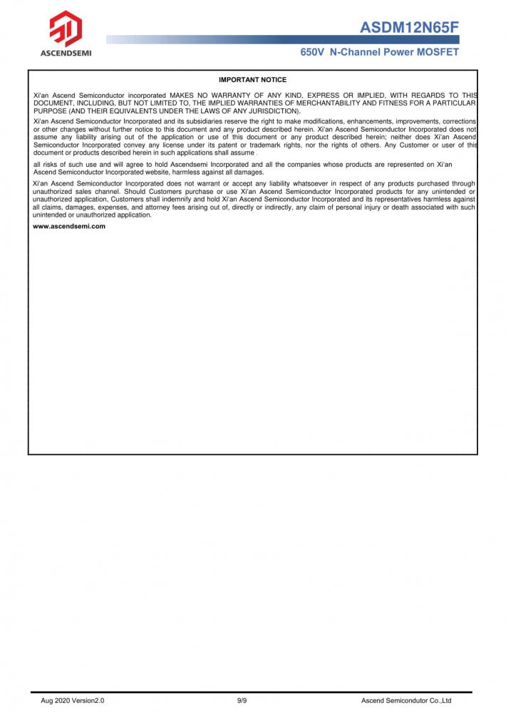 ASDM12N65F-T datasheet page 9