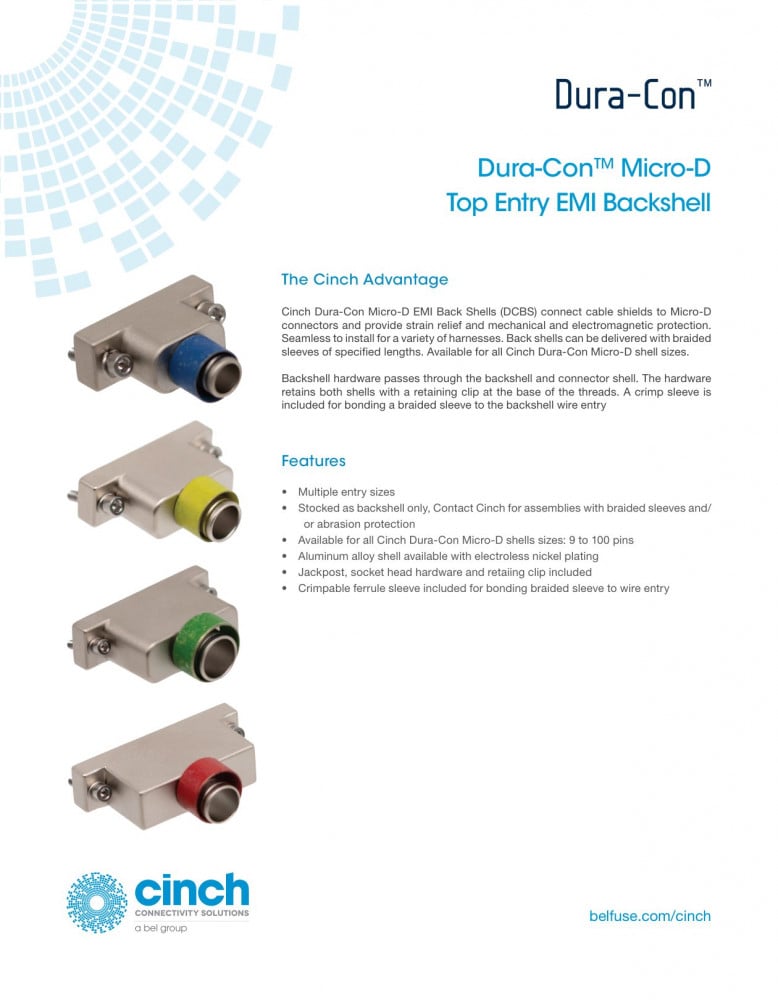 CINCH DCBST37FFN technical document page 1