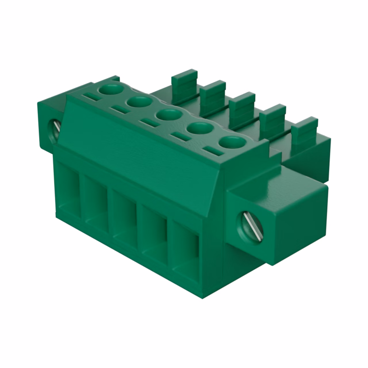 3.50mm Pitch Eurostyle Horizontal Plug, with Retention Screws, Green Housing, 5 Circuits for sale