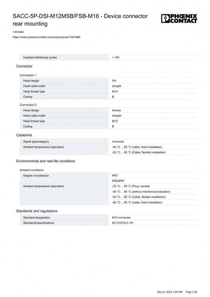 Phoenix Contact 1551684 technical document page 4